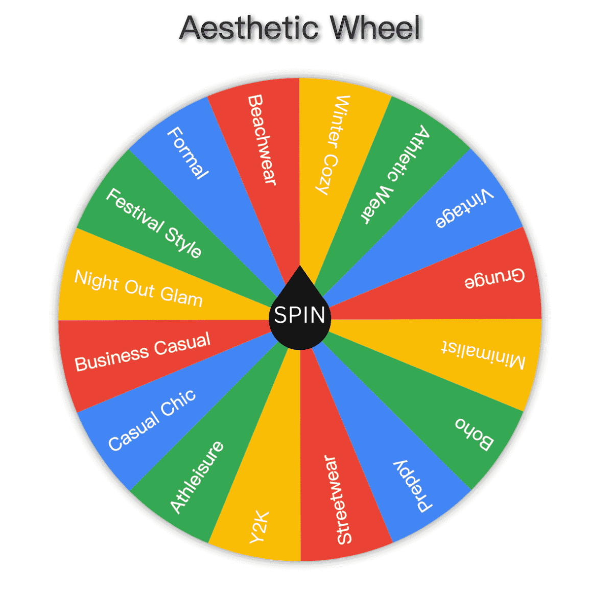 Aesthetic Wheel: Random Picker from Outfit to Clothing - YourSpinner